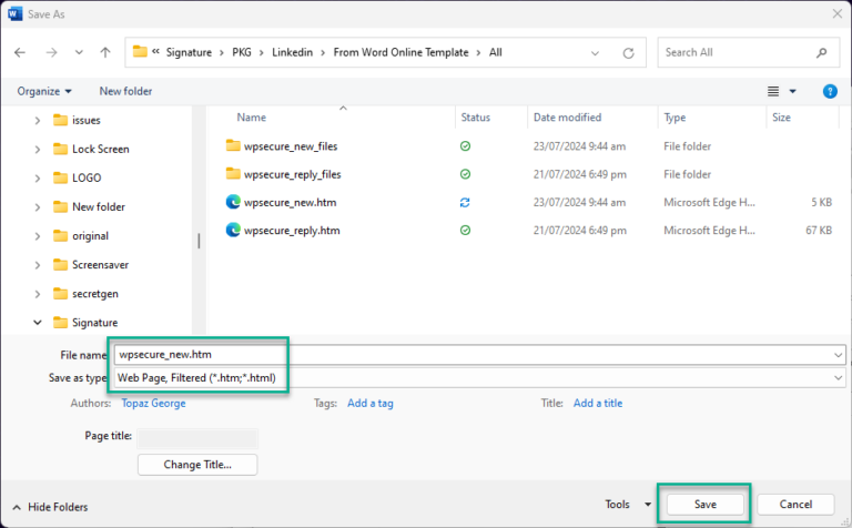 Deploy Outlook Signature Using Microsoft Intune