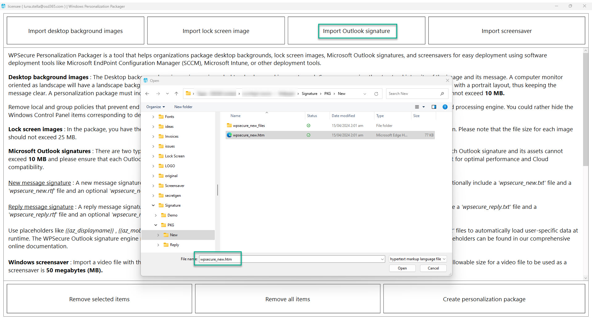 Deploy Outlook Signature Using Microsoft Intune