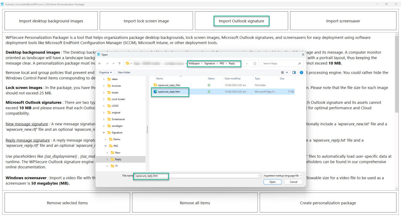 Deploy Outlook Signature Using Microsoft Intune