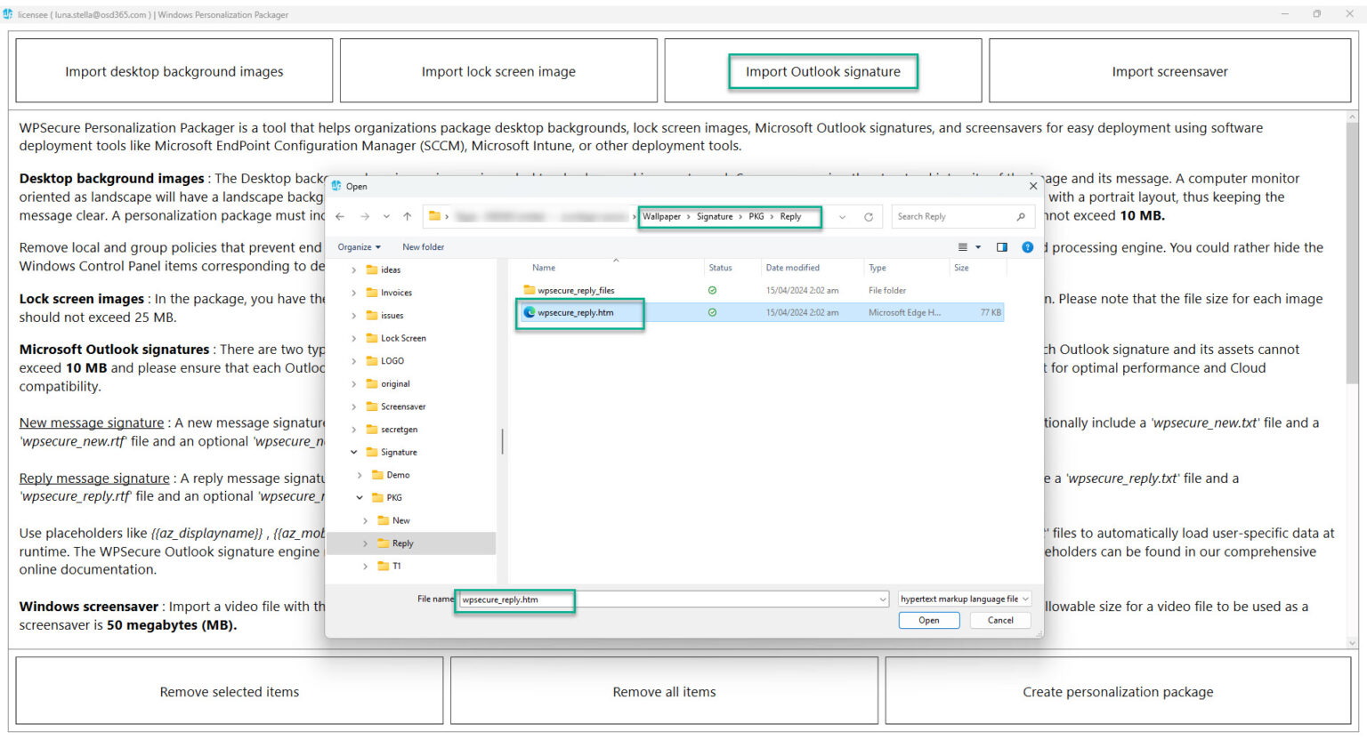 Deploy Outlook Signature Using Microsoft Intune