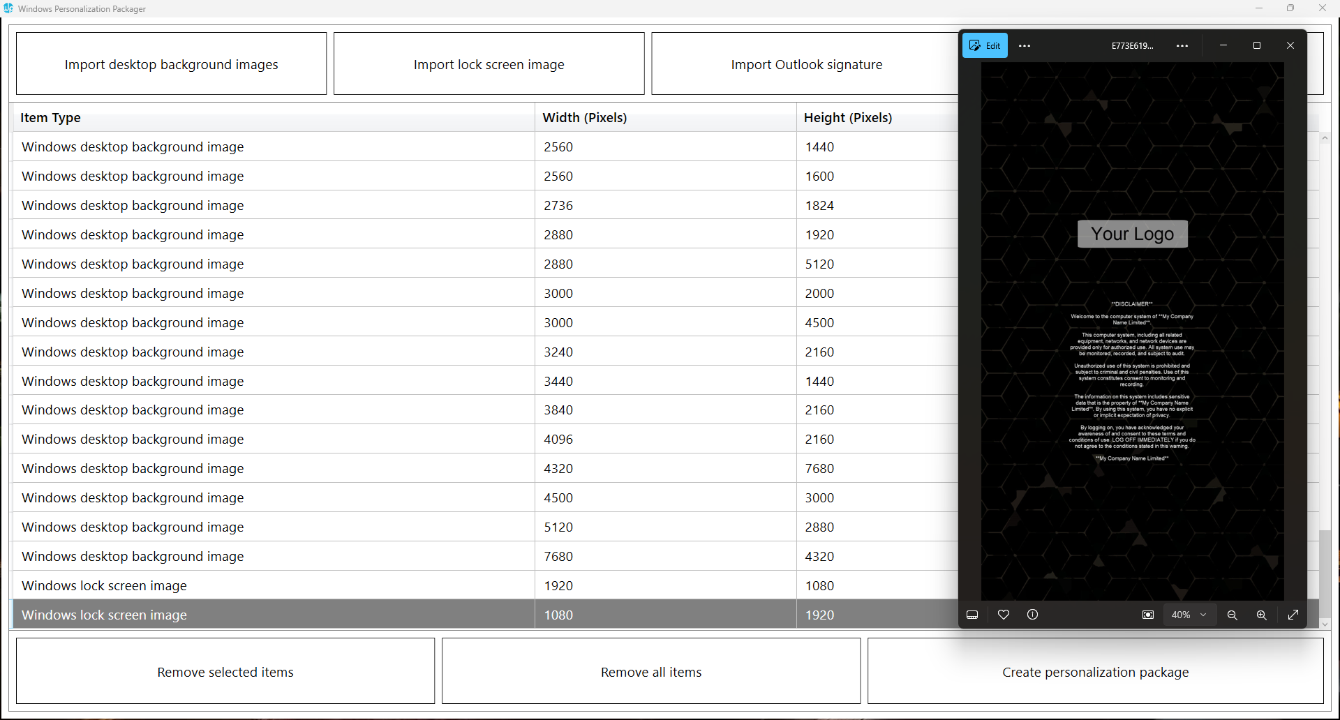 Deploy Outlook Signature, Desktop Wallpapers, Screensavers & Lock screen